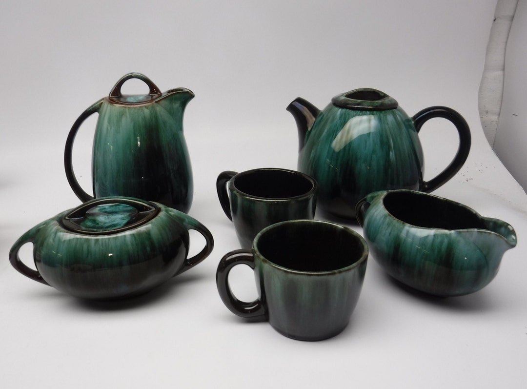 Vintage Blue Mountain Pottery Coffee Set, Canadian Glazed Ceramic - Etsy