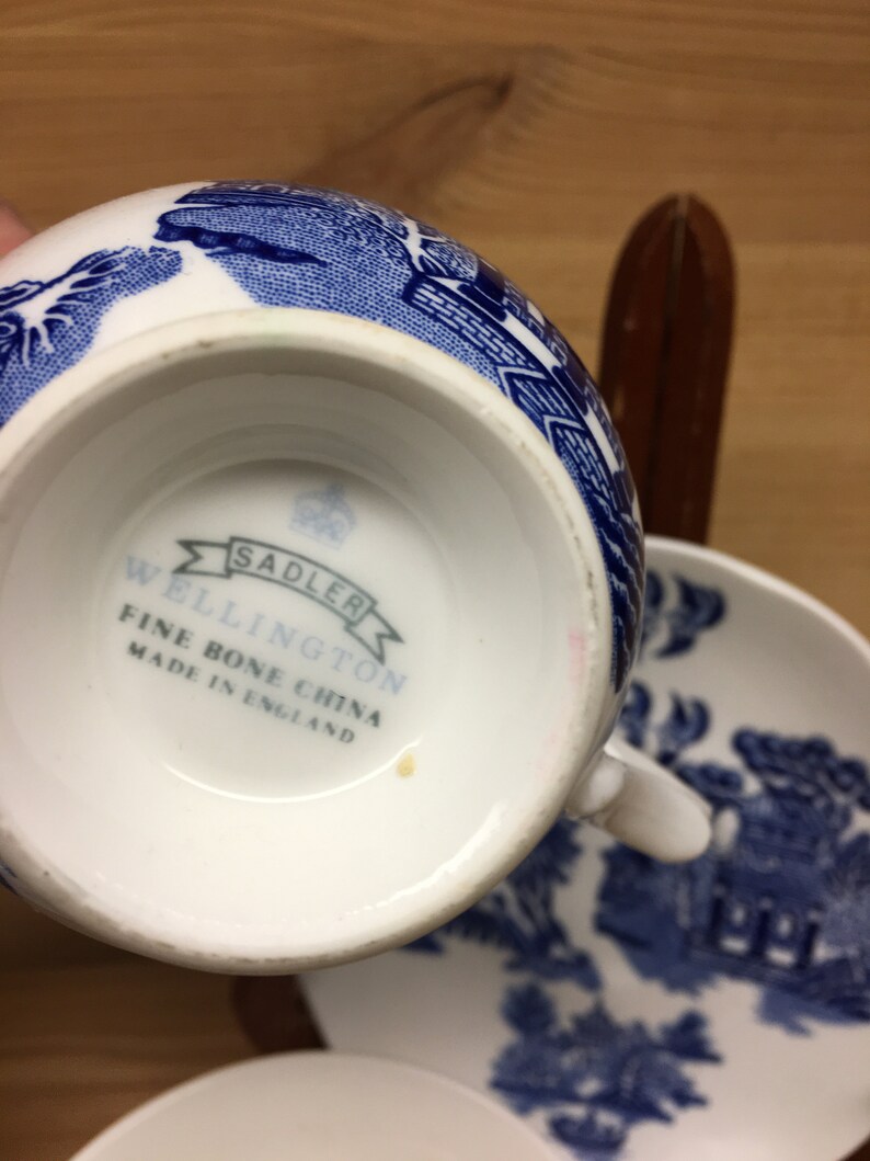 Sadler / Royal Doulton / Ironstone Blue & White Teacups With Saucers - Etsy