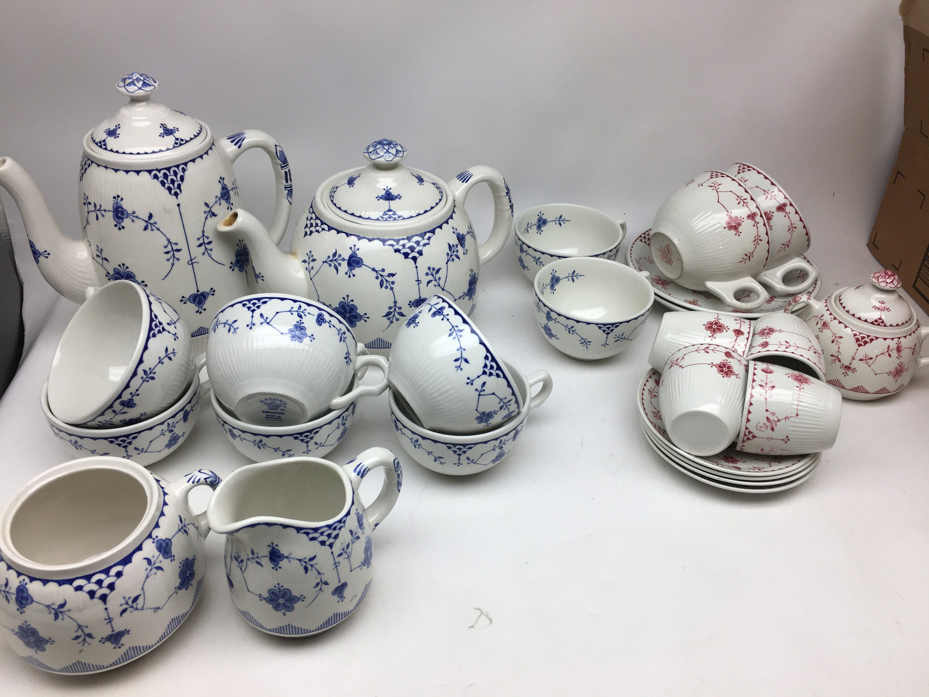 Vintage Denmark Furnivals Ltd, Red Tea/coffee Cups and Saucers, Sugar ...