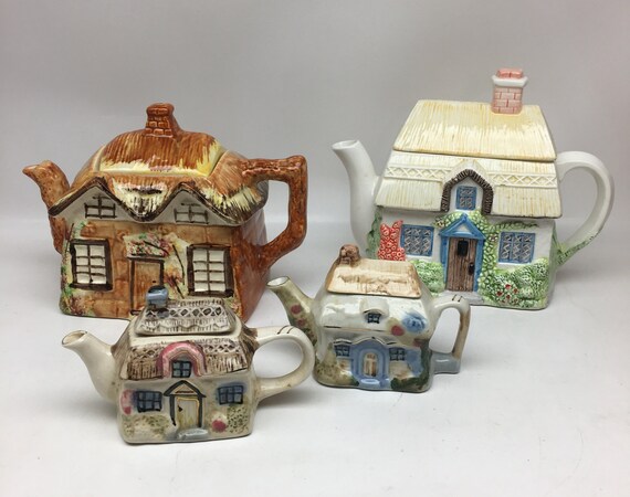 Vintage Collectible Cottage House Teapots - Etsy
