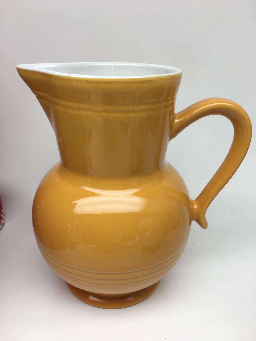 Vintage Emile Henry Mustard Yellow Pitcher/jug - Etsy