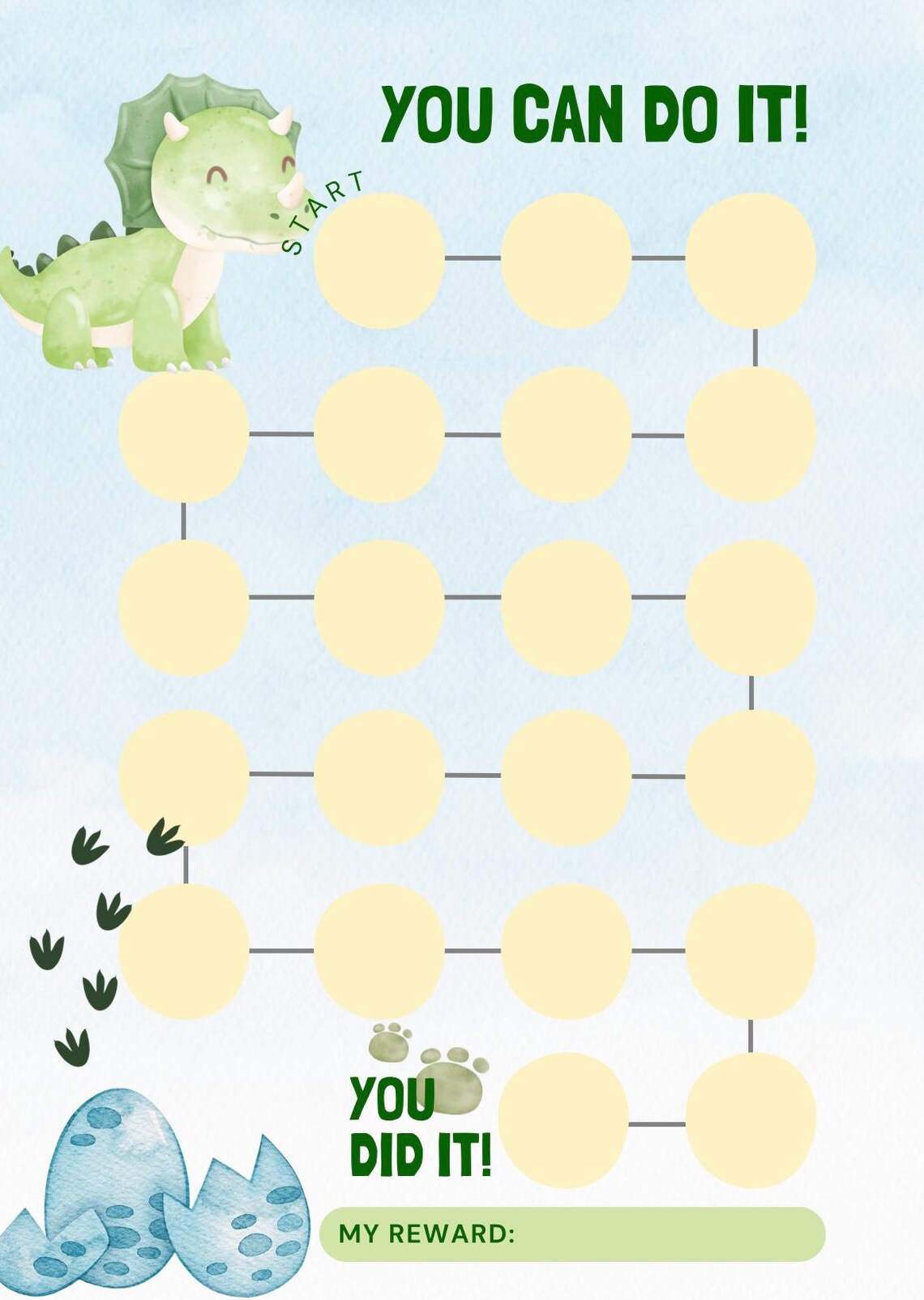 Dinosaur Theme Printable Reward Chart for Kids - Etsy