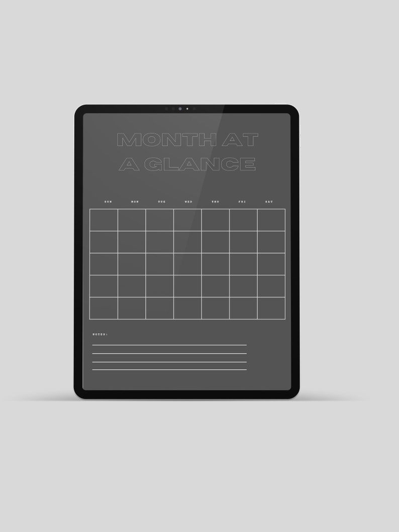 Monthly Planner Digital Download, for Ipad/tablet, Light and Dark ...