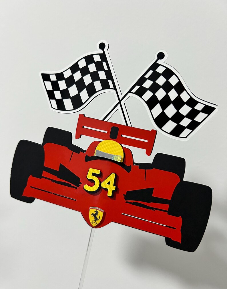 F1 Custom Birthday Cake Topper | Formula 1 Racecar Cake Topper ...