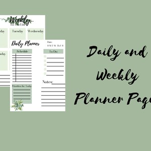 Printable Daily Planner, Boho Daily Planner, Printable Boho Greenery ...