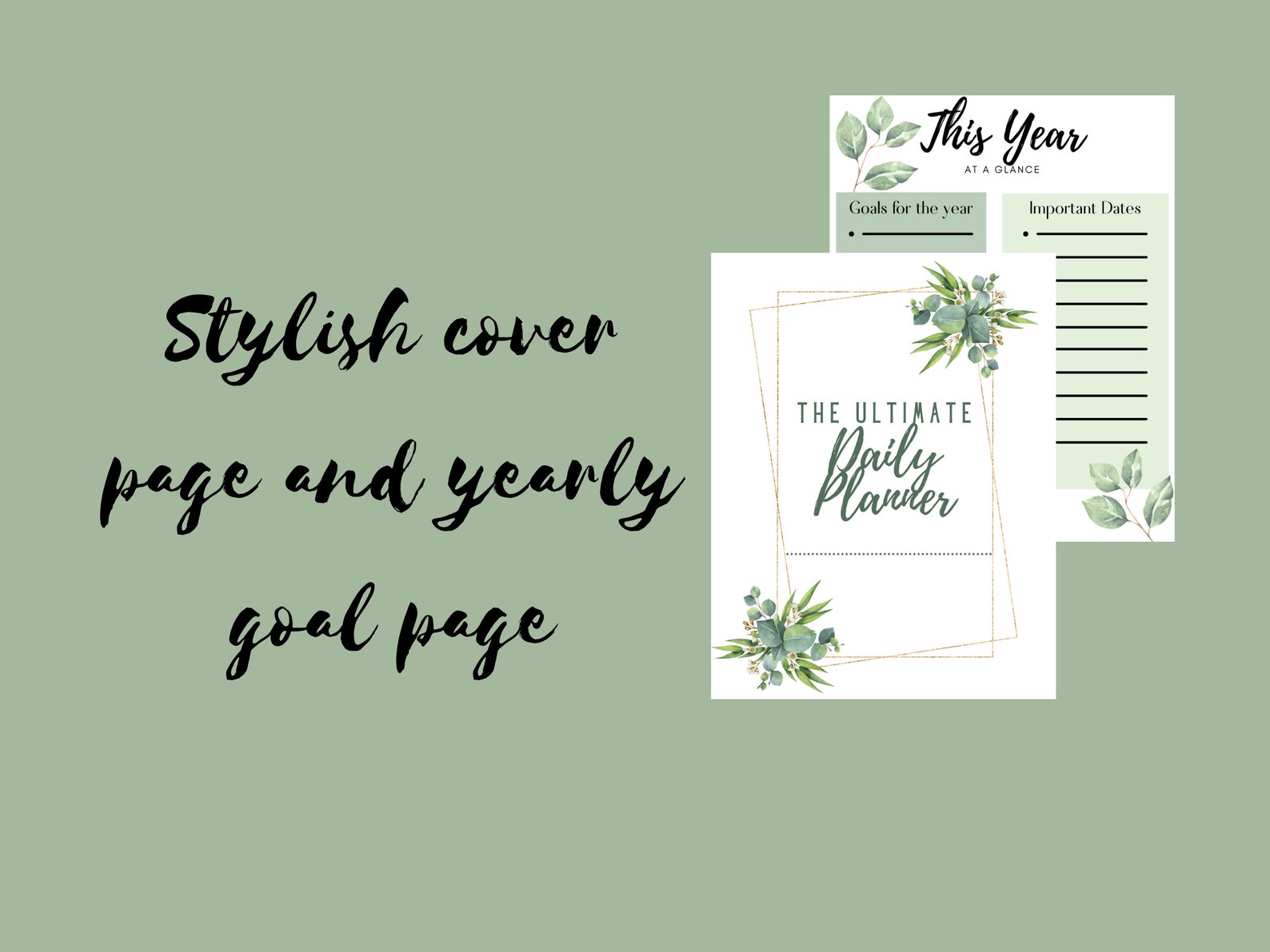 Printable Daily Planner, Boho Daily Planner, Printable Boho Greenery ...