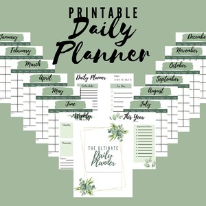 Printable Daily Planner, Boho Daily Planner, Printable Boho Greenery ...
