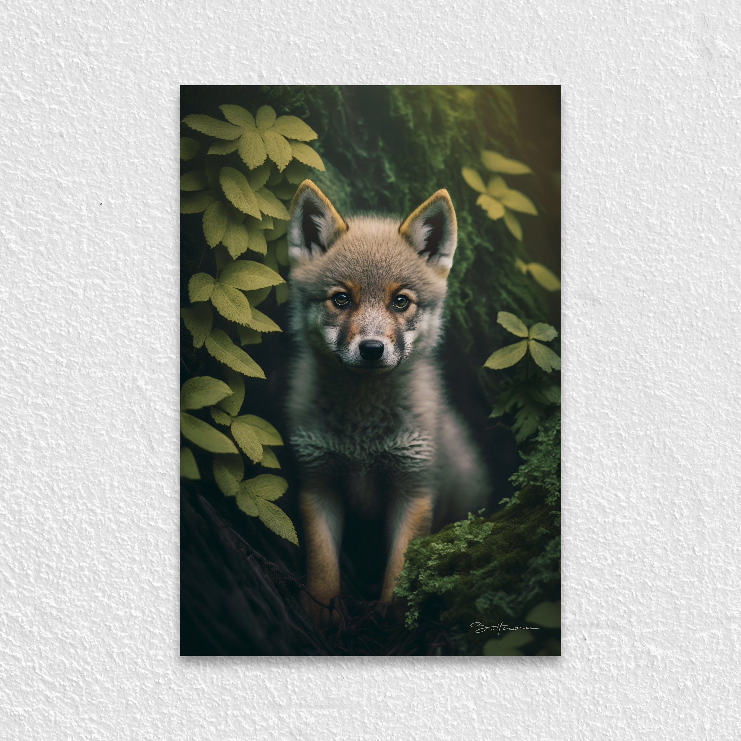 Wolf Cub in the Forest Portrait Photo, Wall Art Print, Nature Poster ...