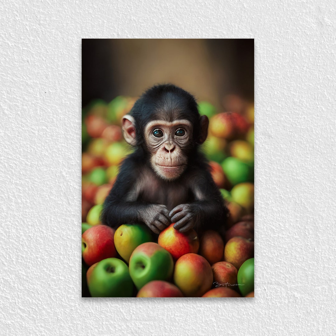 Monkey Portrait Photo, Wall Art Print, Nature Poster, Wildlife ...