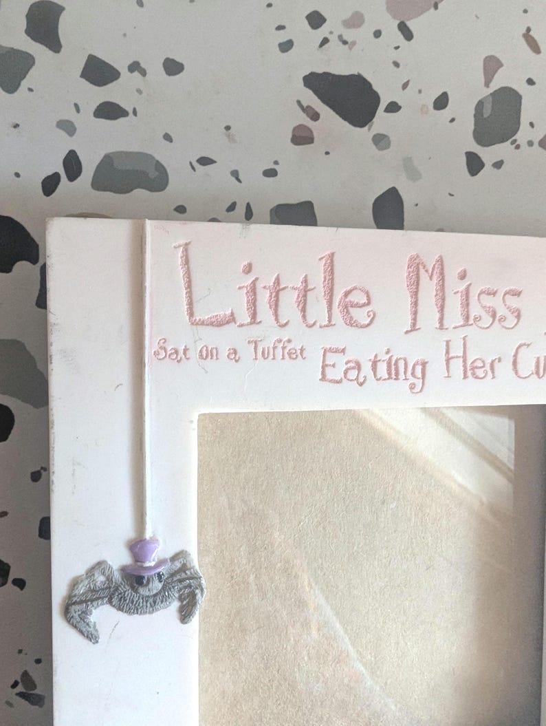 Vintage 2001 Ceramic Nursery Rhyme Frame, Little Miss Muffet Spider ...