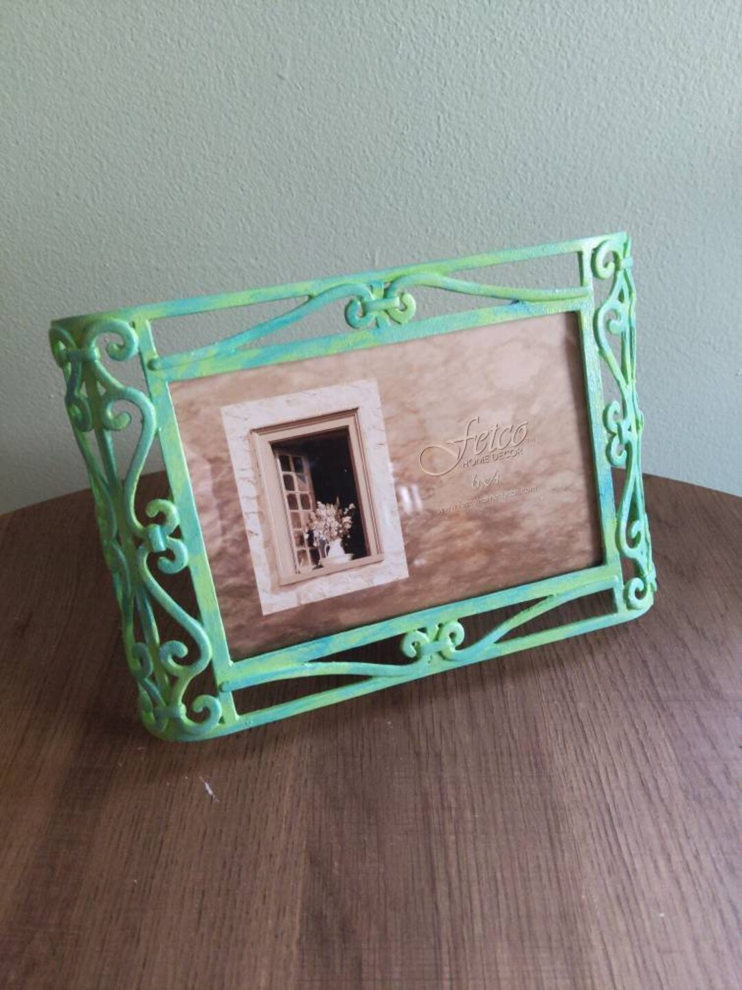 Upcycled 4x6 Metal Picture Frame, Upcycled With Hand Painting in Pastel ...