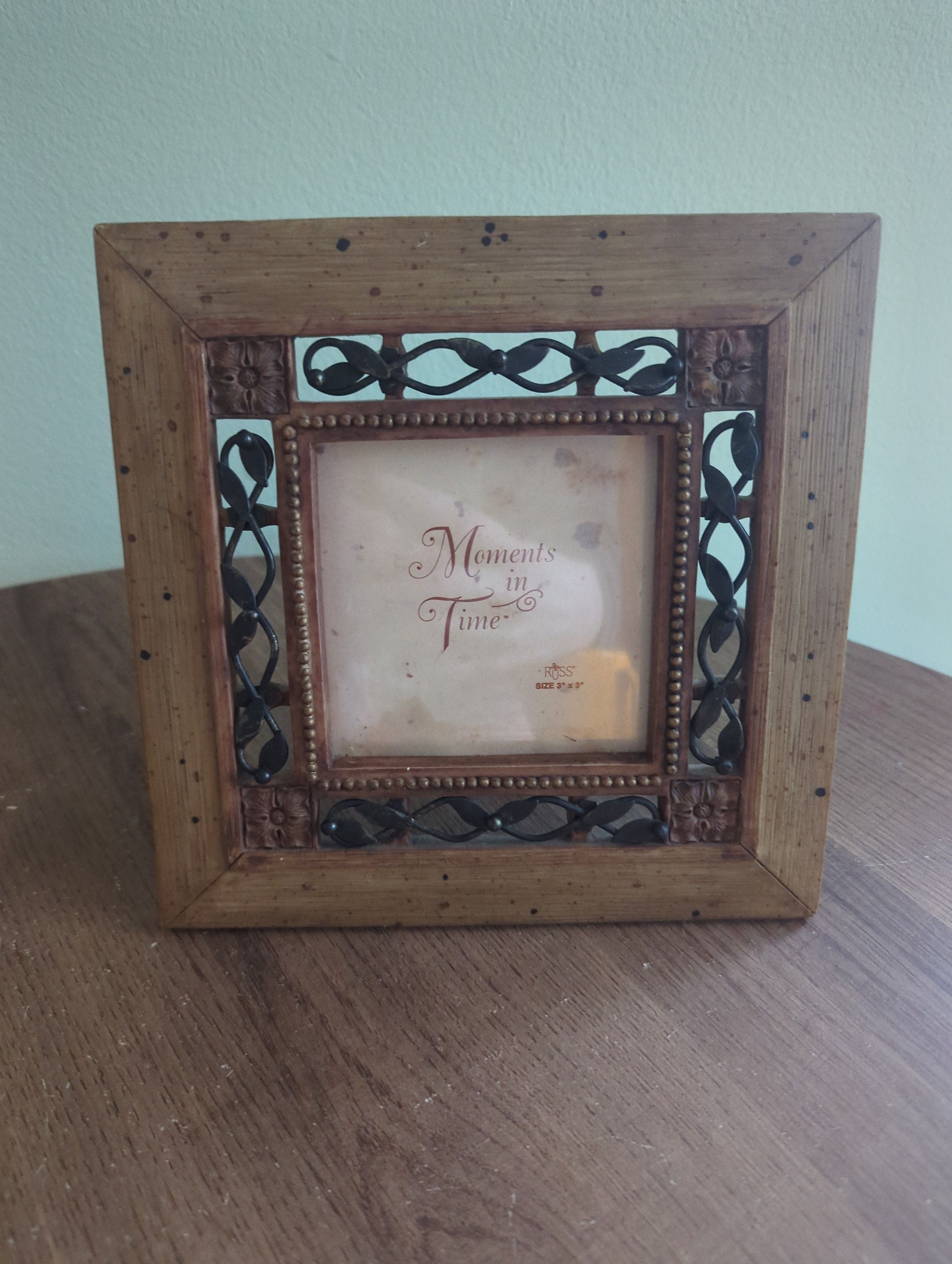 Pair of Vintage Rustic Wood Picture Frames Metal and Wood - Etsy