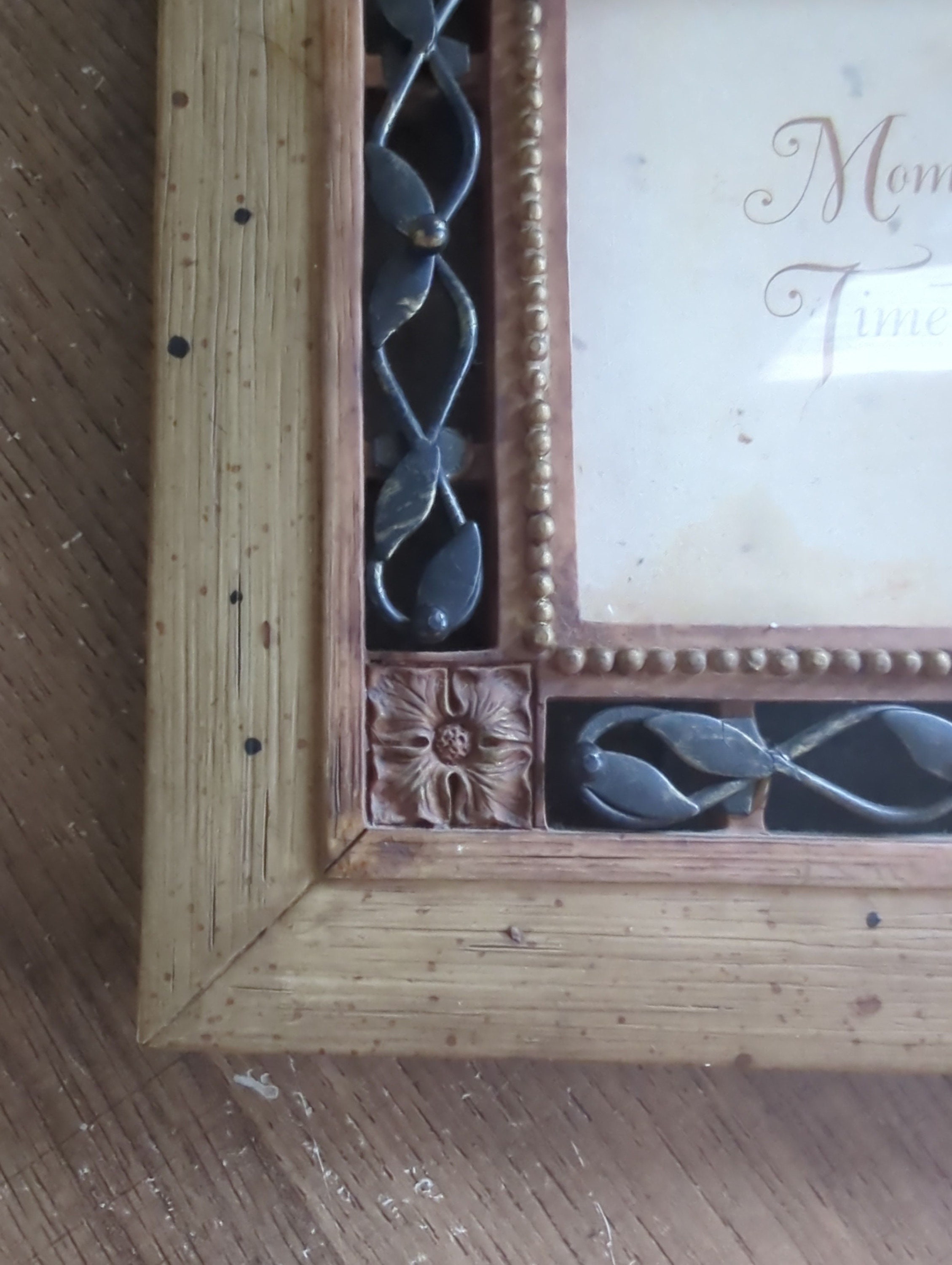 Pair of Vintage Rustic Wood Picture Frames Metal and Wood - Etsy