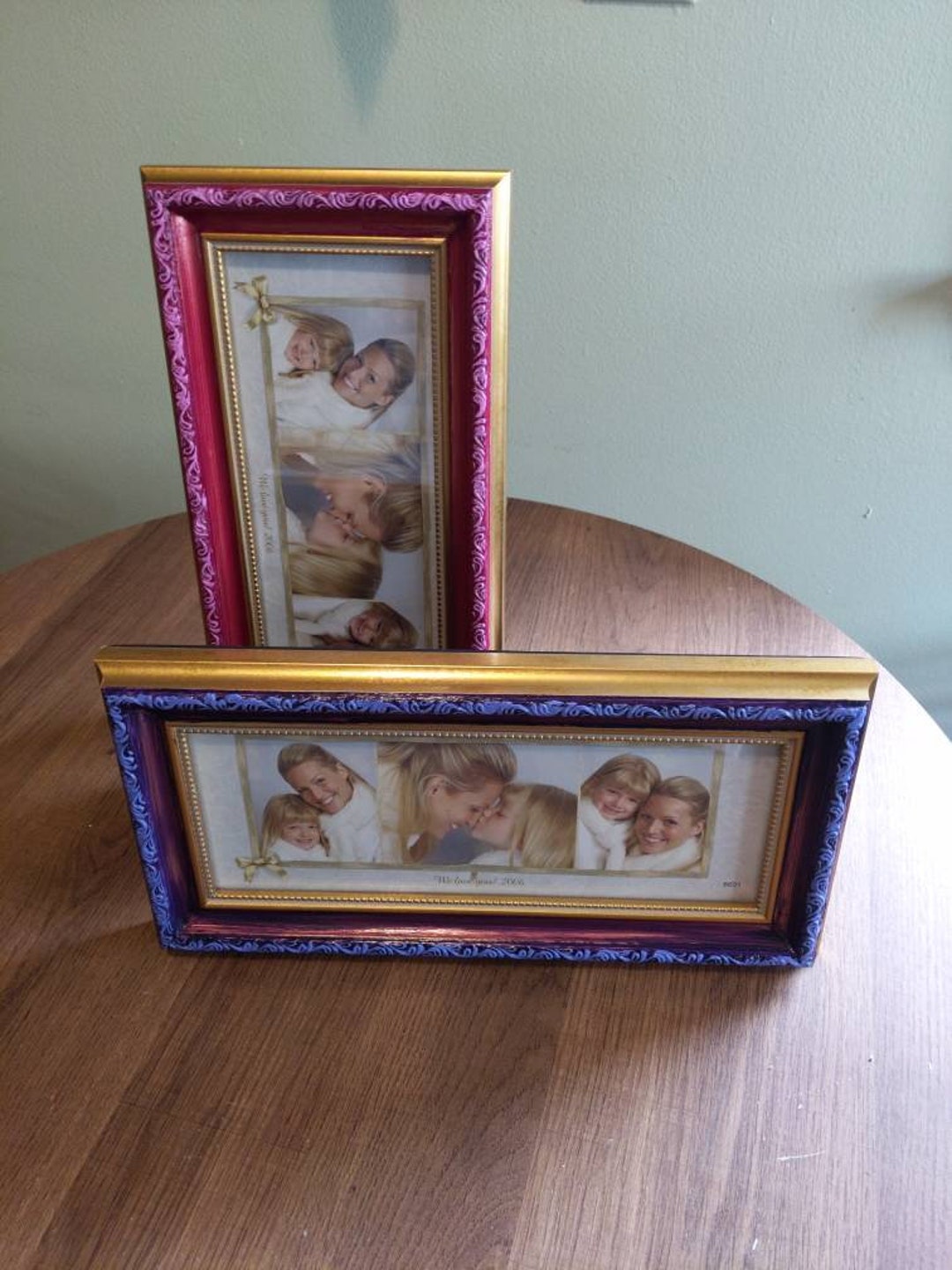 Upcycled Gold Tone Metal and Plastic Picture Frames for 4x10 Photos ...