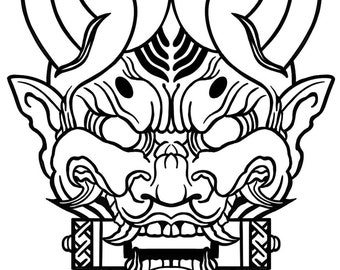 Japanese Oni Sticker - Etsy