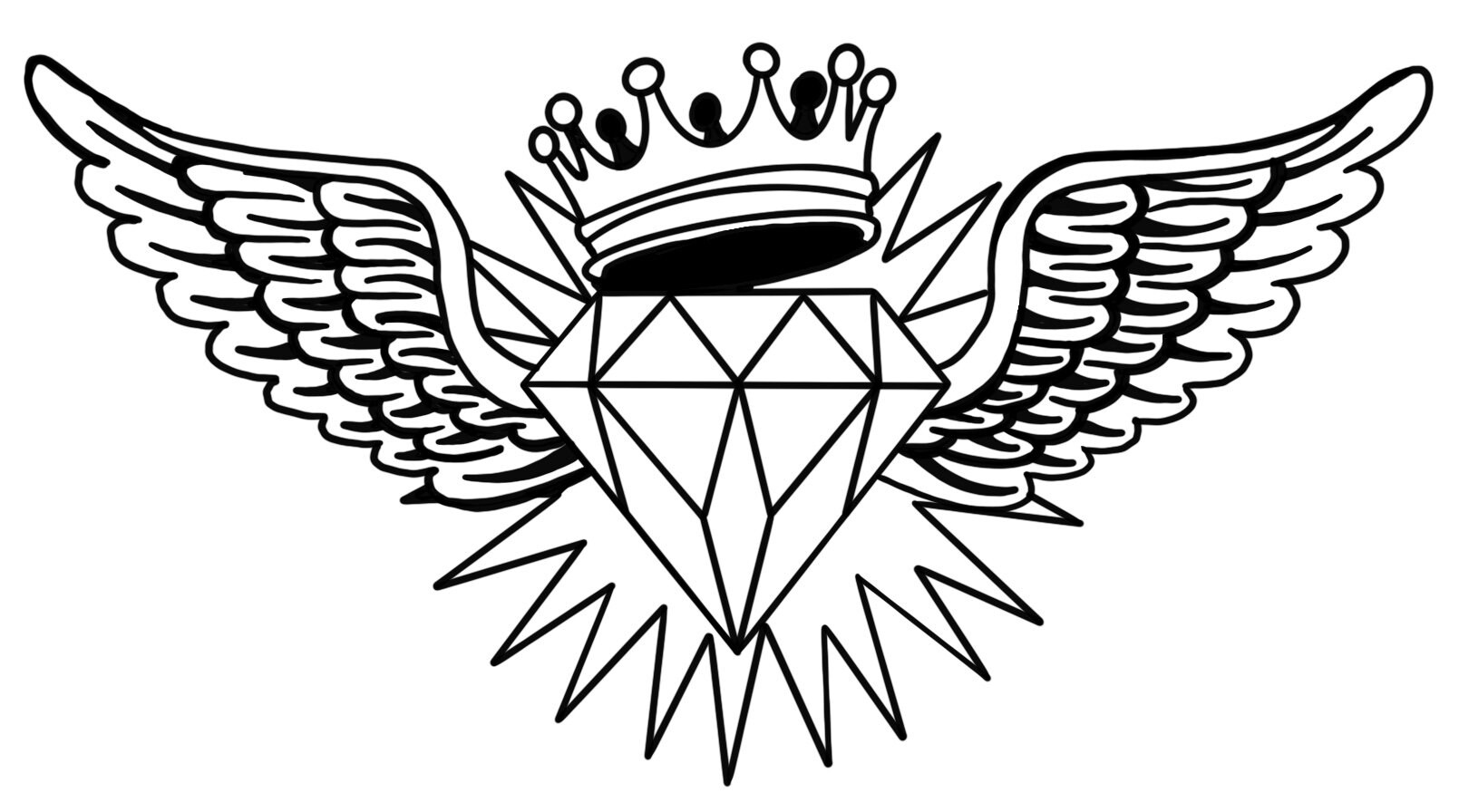 Diamond With Wings Drawings