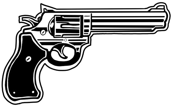 Revolver Gun Vinyl Decal Sticker - Etsy