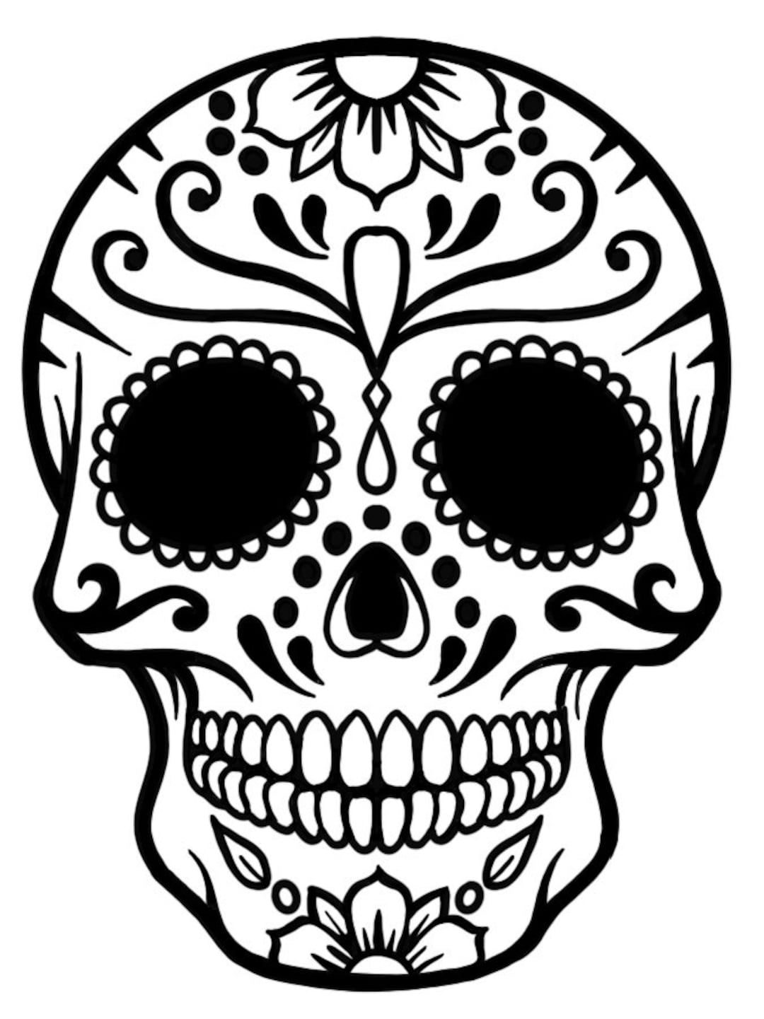 Sugar Skull Flower Vinyl Decal Sticker Etsy