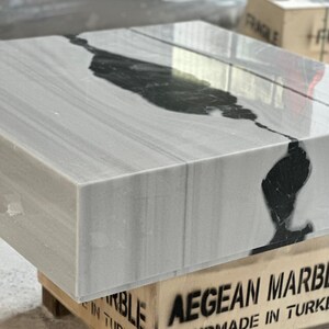 Panda Marble Coffee Table, Modern Side Table (48” X 48” X 18” - Etsy