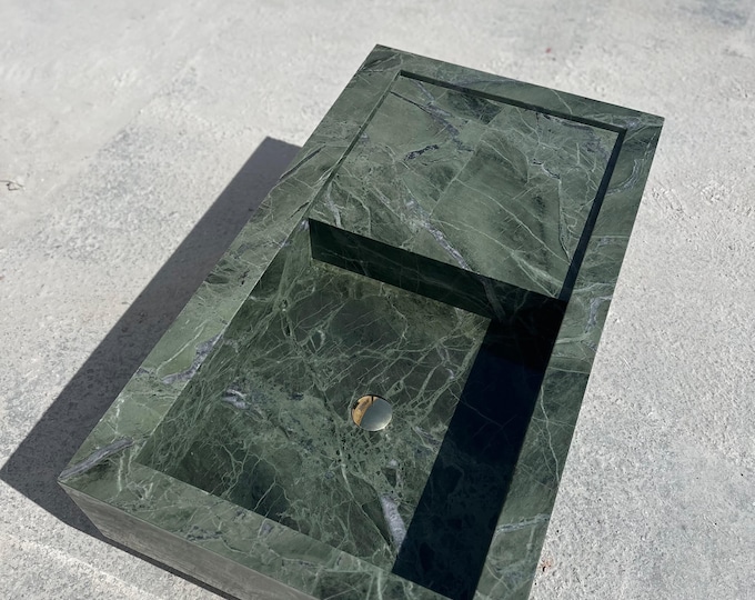 Verde Green Marble Sink, Bespoke Dimensions Option, Customizable - Etsy