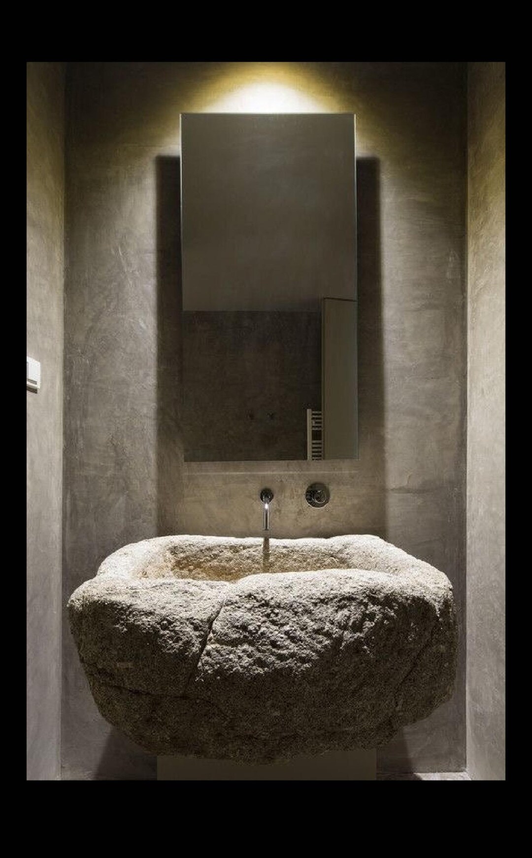 Travertine Pedestal Sink, Rough Chiseled Travertine Sink, Natural Stone ...