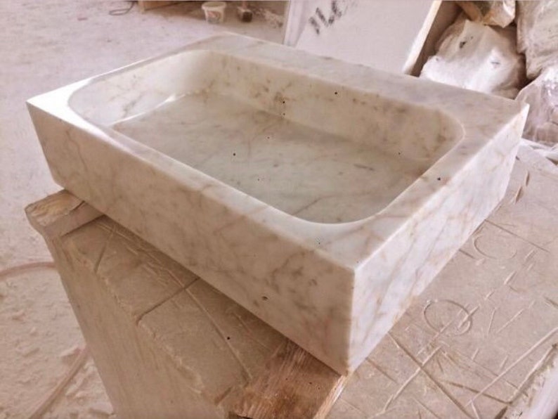 Calacatta Gold Marble Sink Powder Room Sink Custom Order - Etsy Australia