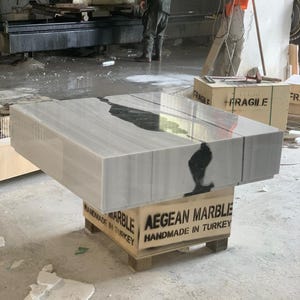Panda Marble Coffee Table, Modern Side Table (48” X 48” X 18” - Etsy