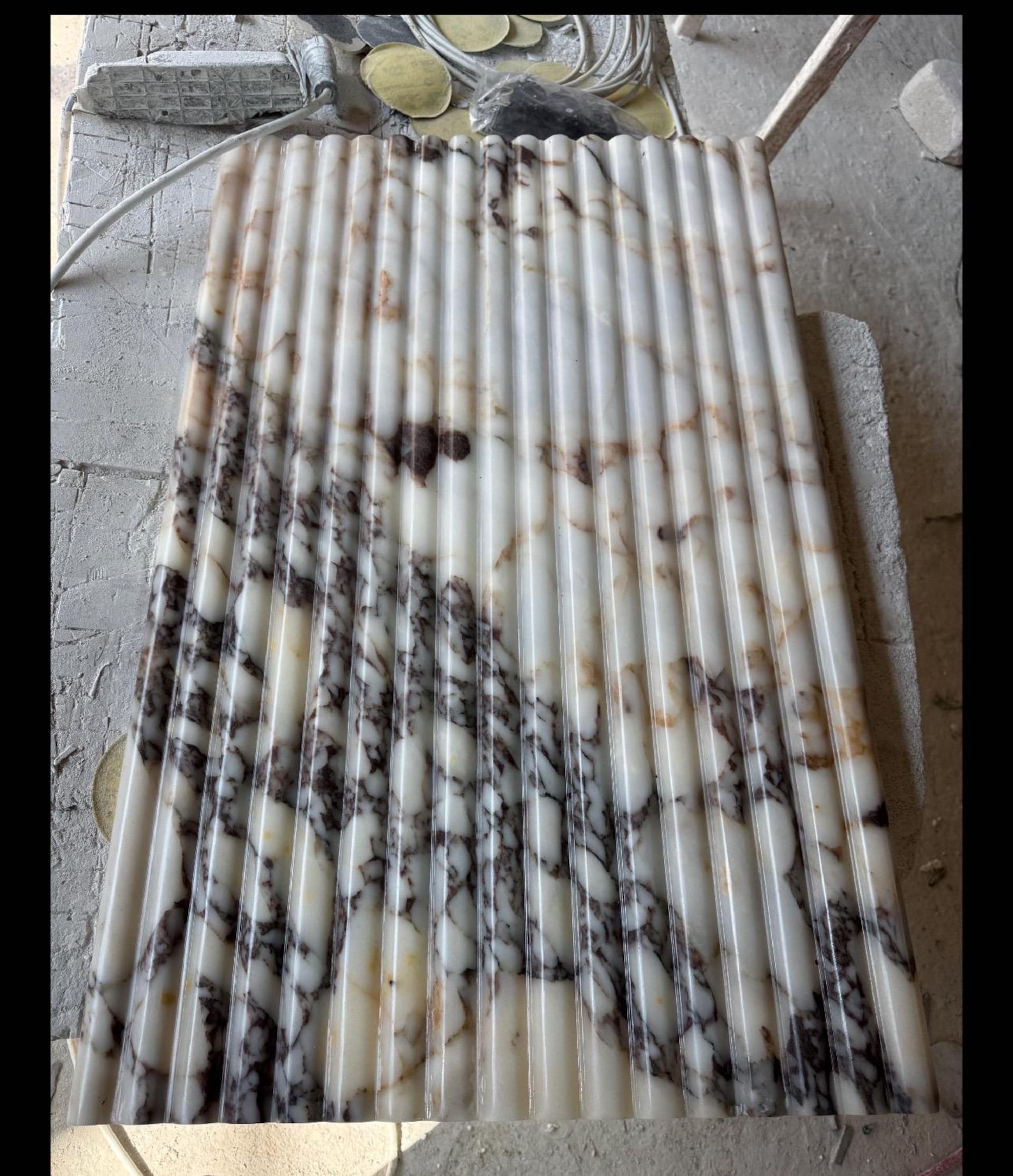 Custom Size Marble Travertine Wall Cladding Panel, Convex Tiles ...