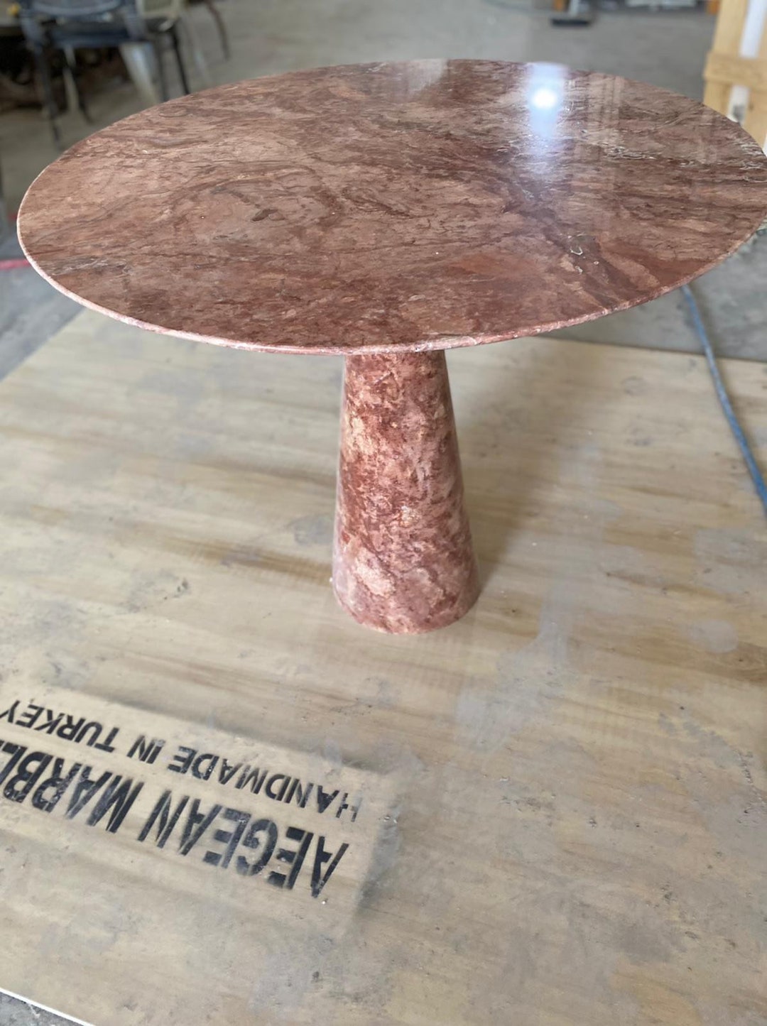 Red Travertine Coffee Table, Travertine Side Table, Travertine End ...