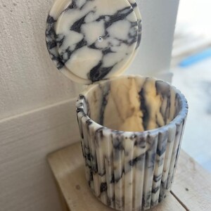 Calacutta Viola Marble, Handmade Trash Can ( Available in Custom Size ...