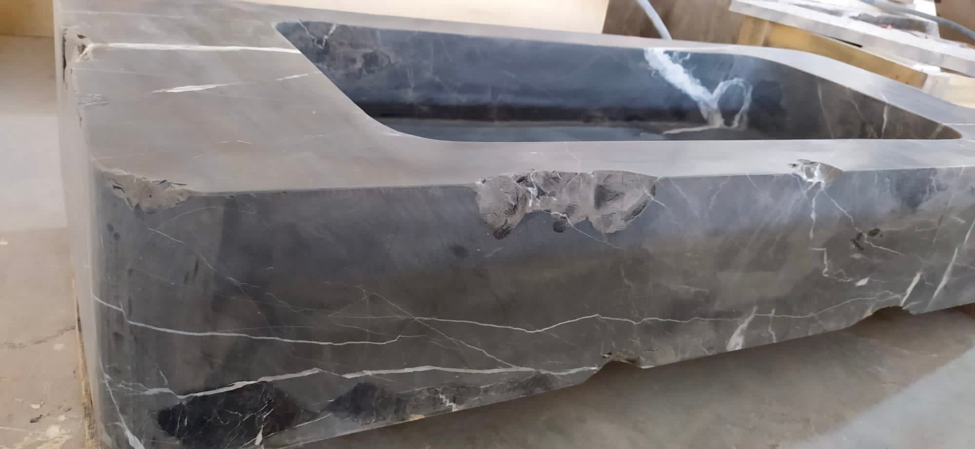 Pietra Grey Marble Sink Grey Aged Marble Sink Pietra Grey - Etsy Ireland