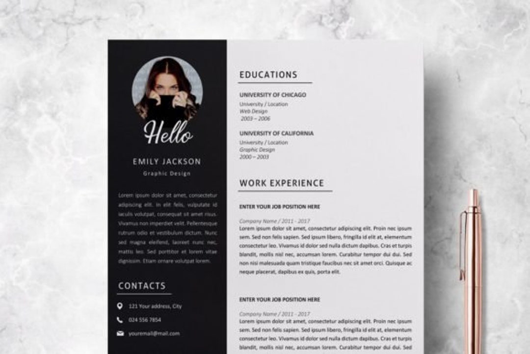 Resume Template - Emily 2 - Etsy