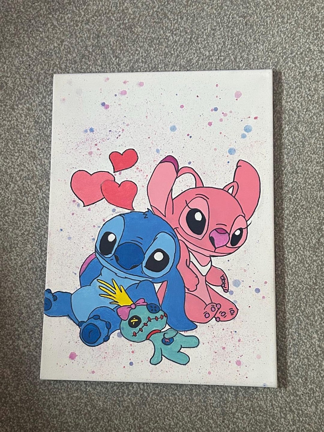 Lilo & Stitch Hand Painted Canvas | Stitch Gifts | Disney | Canvas ...