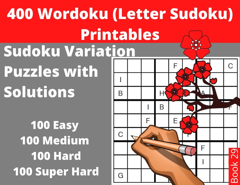 Letter Sudoku (" Wordoku " or " Word Sudoku ") - 400 Printable PDF ...