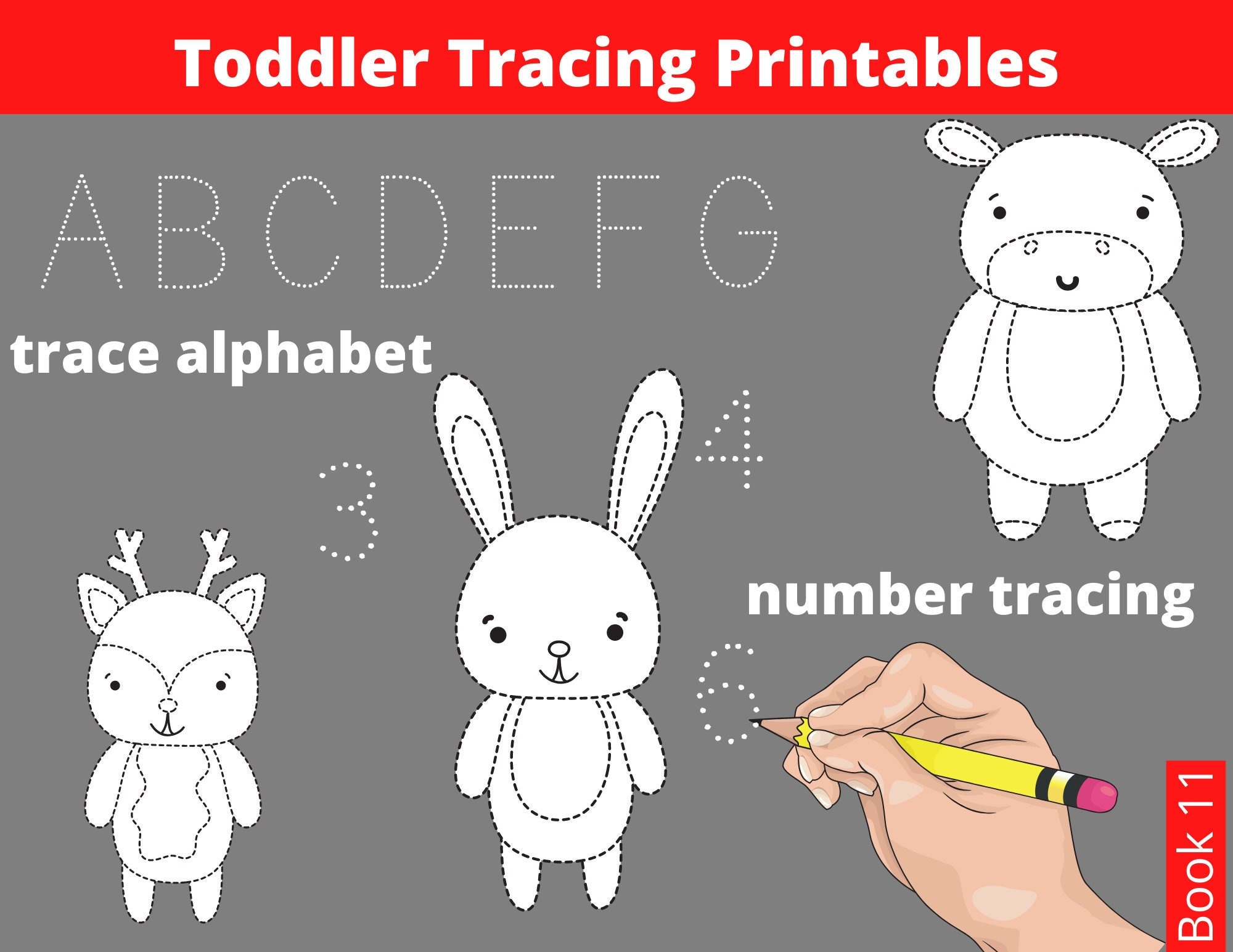 Toddler Tracing Workbook Printable PDF Handwriting Practice Instant ...
