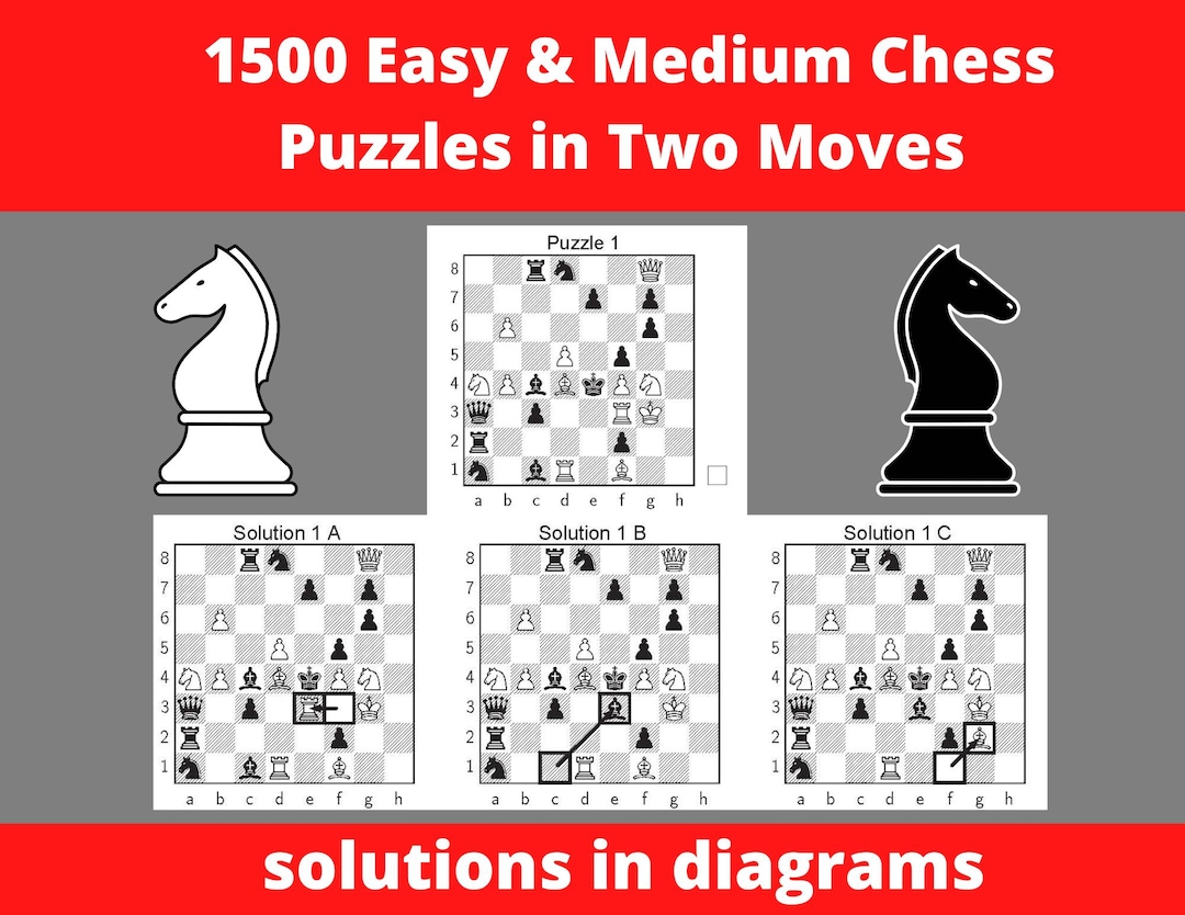 1500 Chess Puzzles in Two Moves Printable PDF - With Answers - Instant ...