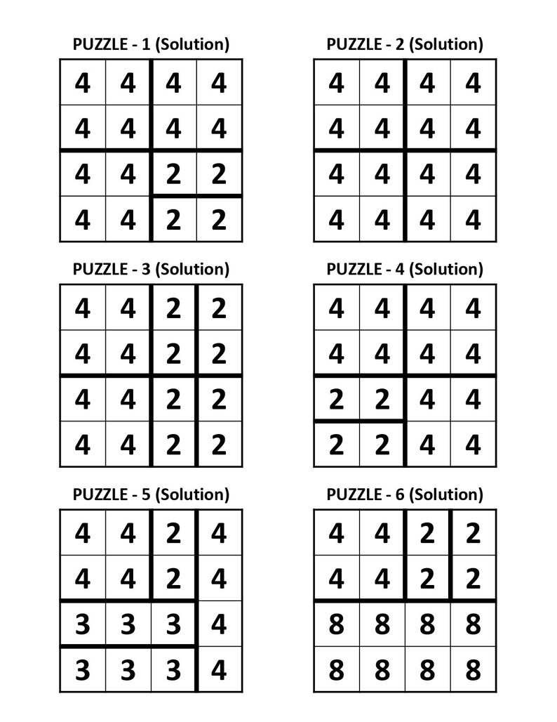 Shikaku Puzzles Printable PDF - 900 Japanese Puzzles for Adults With ...