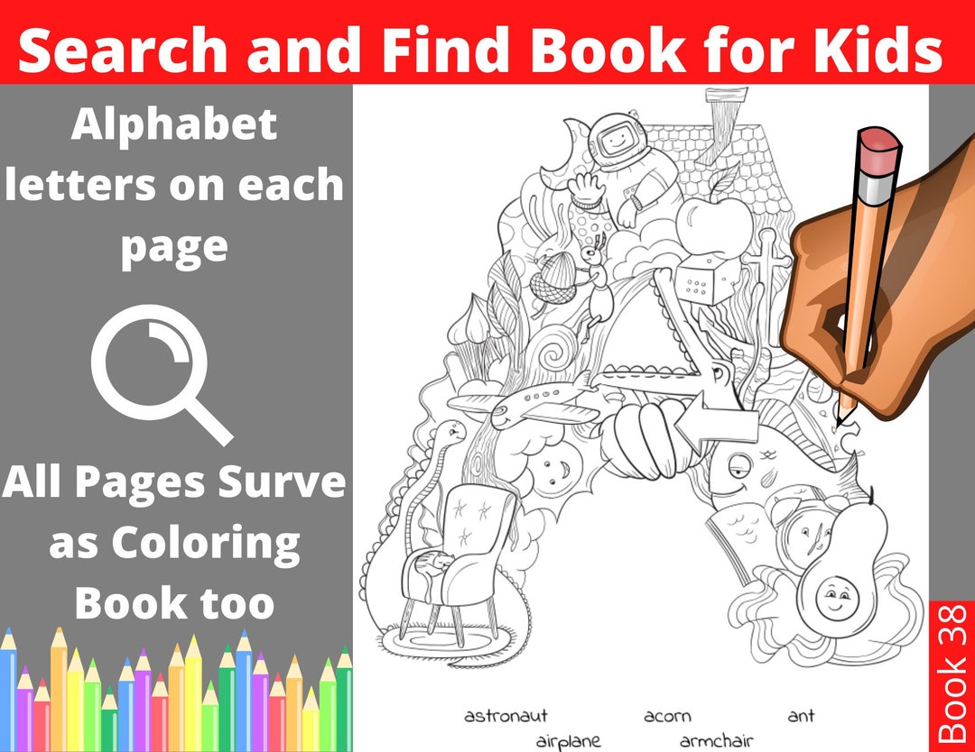 Search and Find Book Game for Kids - All Pages Surve as Coloring Book ...