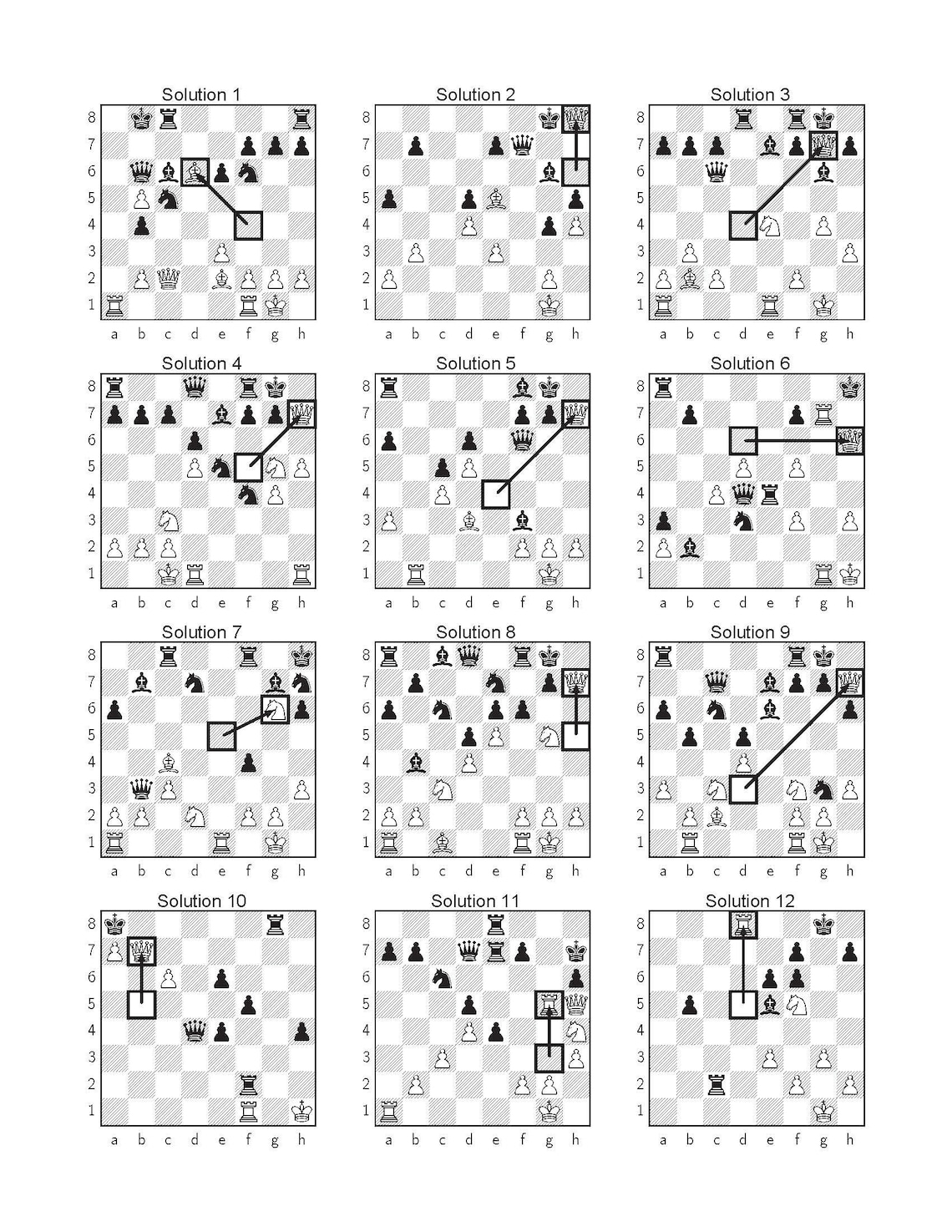 2000 Chess Puzzles in One Move Printable PDF -with Answers - Instant ...