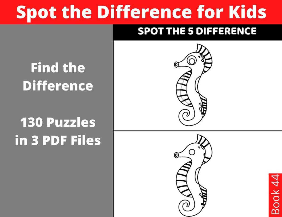 Spot the Difference Book for Kids - Instant Download Printable - Etsy