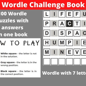 Wordle Challenge Book With 100 Wordle Puzzles and Their Answers, 7 ...