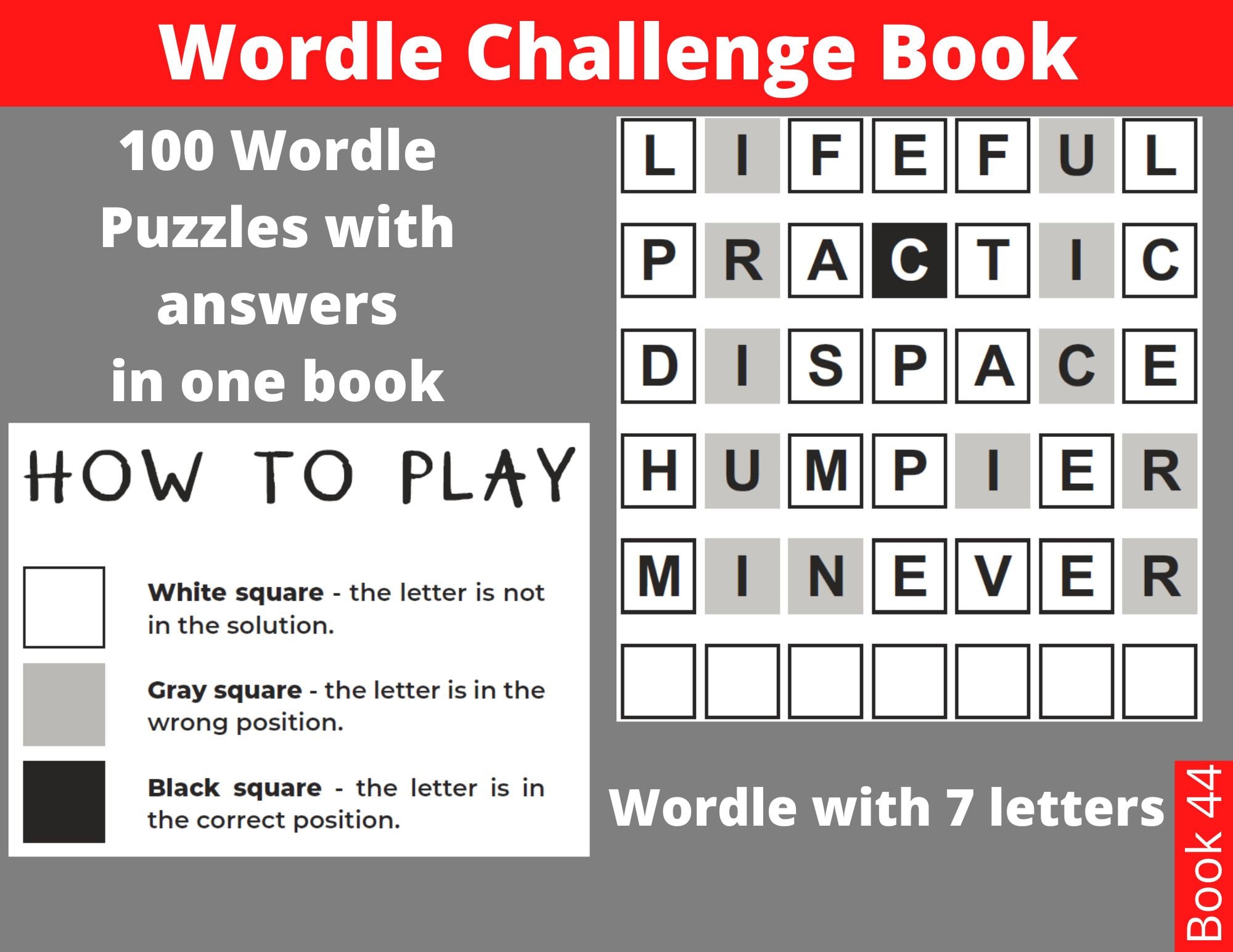 Wordle Challenge Book With 100 Wordle Puzzles and Their Answers, 7 ...