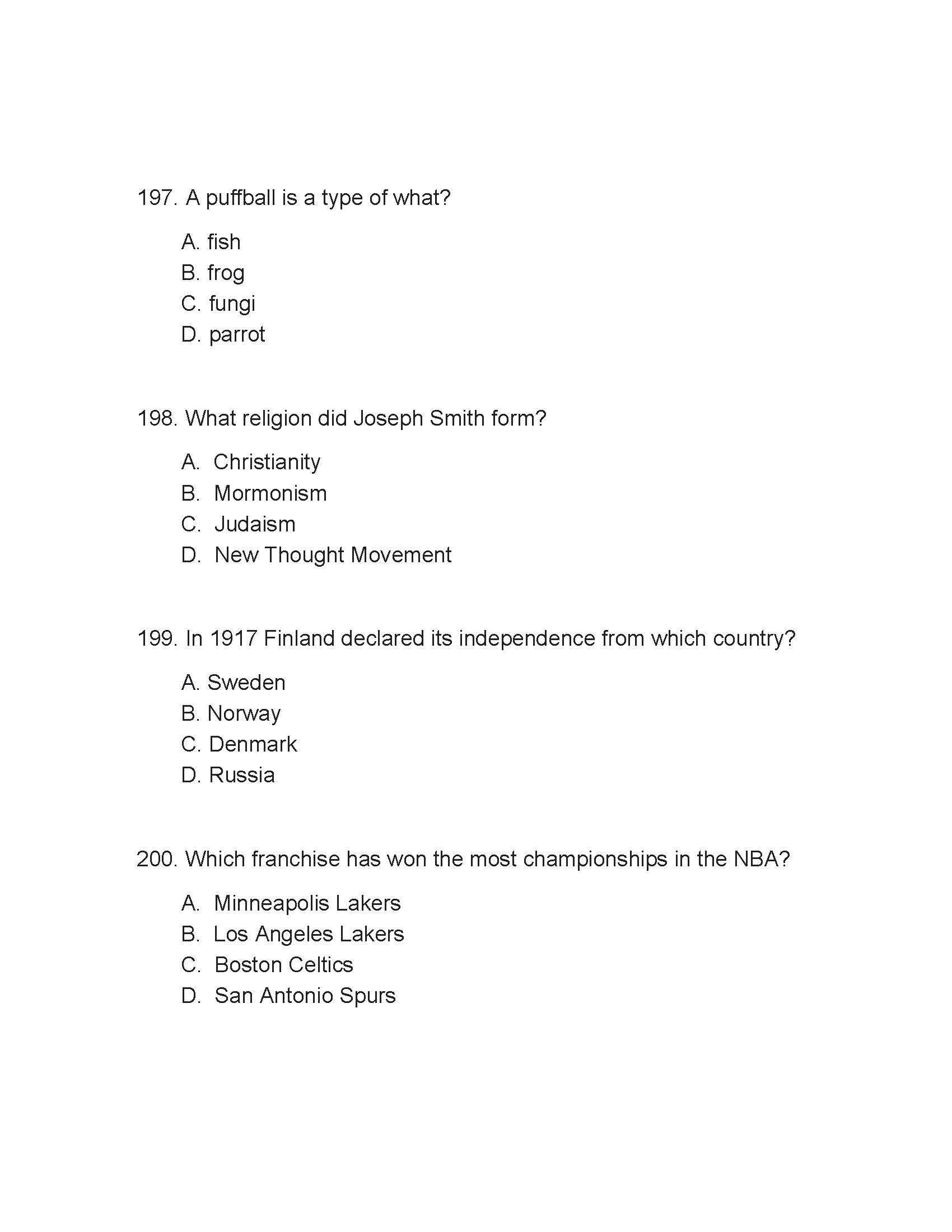 Trivia Game Book - Instant Download Printable Quizzes - Etsy