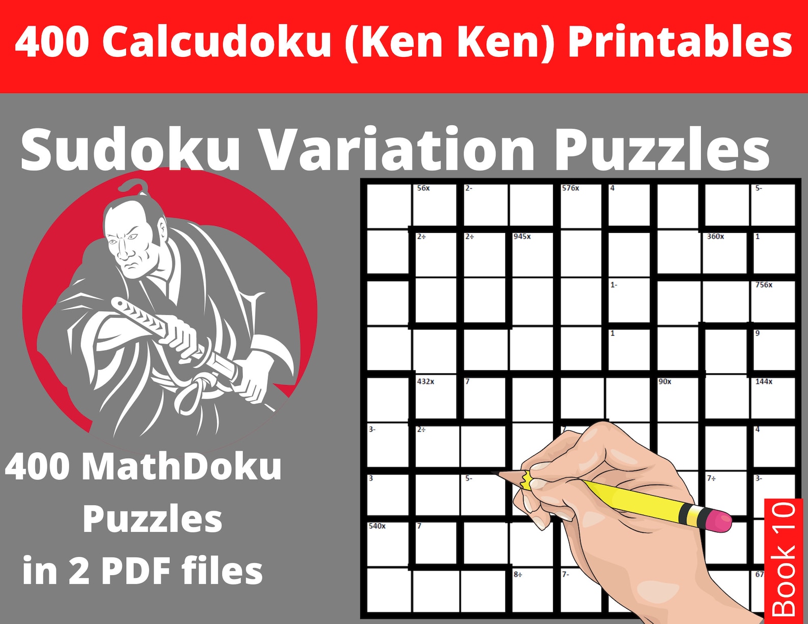 Calcudoku / Mathdoku Printable PDF - 400 Sudoku Variation Puzzles for ...