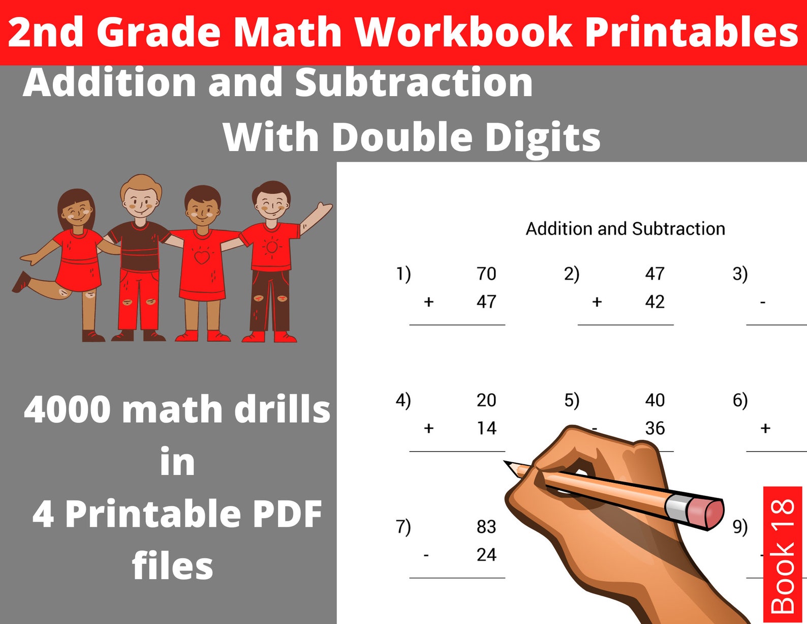 Second Grade Math Worksheets 4000 Printable Math Drills With Addition ...