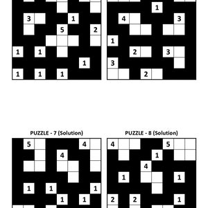 Nurikabe Puzzles Printable PDF - 500 Japanese Puzzles for Adults With ...