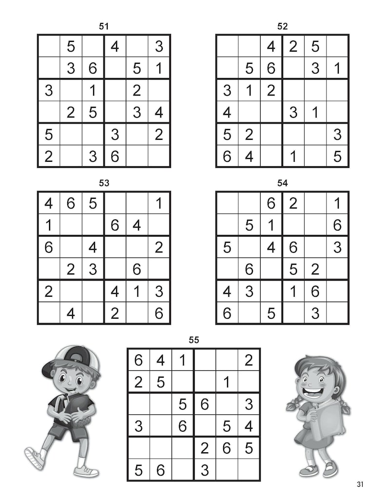 1000 Sudoku Puzzles for Kids With Answers Kids Sudoku 4x4, Kids Sudoku ...