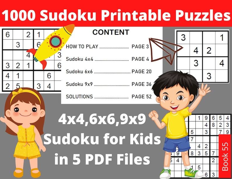1000 Sudoku Puzzles for Kids With Answers - Kids Sudoku 4x4, Kids ...