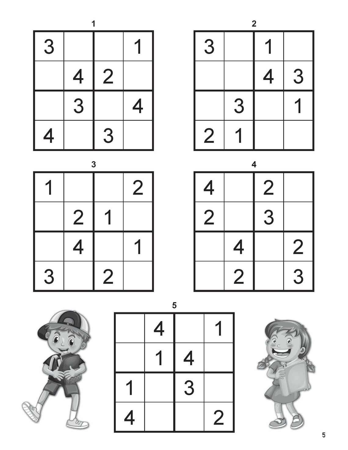1000 Sudoku Puzzles for Kids With Answers Kids Sudoku 4x4, Kids Sudoku ...