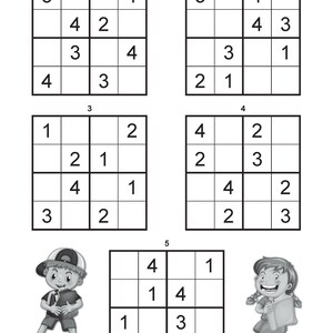 1000 Sudoku Puzzles for Kids With Answers - Kids Sudoku 4x4, Kids ...